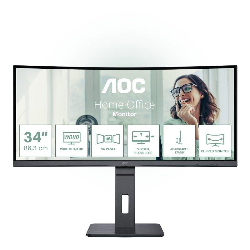 Monitor Profesional Curvo AOC CU34P3CV 34'/ WQHD/ Multimedia/ Regulable ...
