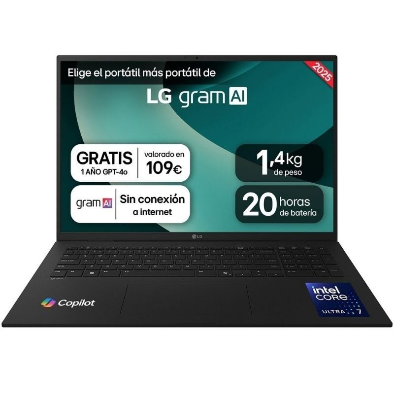 Portátil LG Gram 17ZD90T-G.AX88B Intel Core Ultra 7-255H 32GB/ 1TB SSD ...