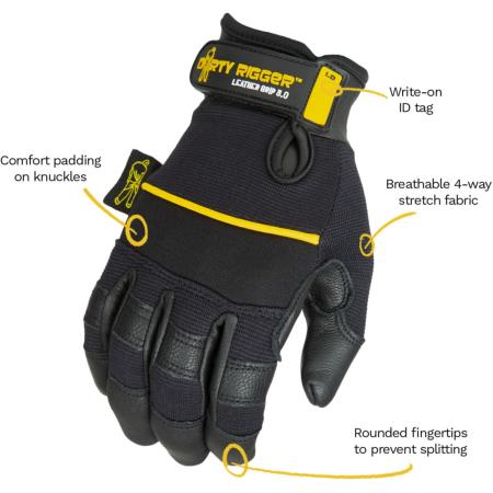 Dirty Rigger Leather Grip 3.0 Glove – Full Fingered S